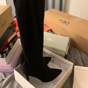 AKIRA | Shoes | Akira Black Thigh High Boots Size 9 Women | Poshmark